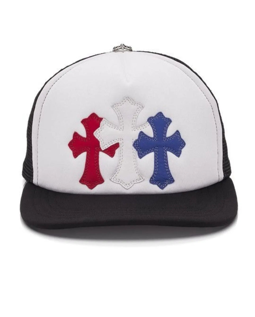 Chrome Hearts Trucker Hat Leather Triple Cross Patches – ABSupplyATL